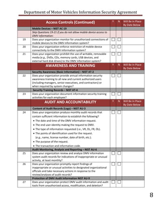 California DMV Security Risk Assessment (SRA) for vendors | PDF