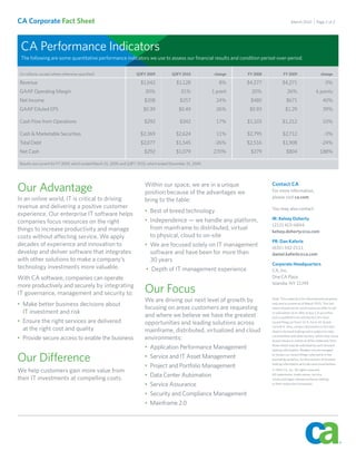 CA Technologies Fact Sheet | PDF