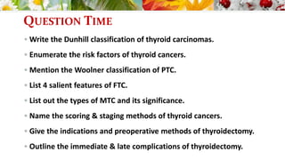 Thyroid Tumours - Malignant & Thyroidectomy | PDF