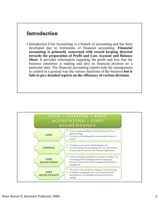 Module No 1 : INTRODUCTION TO COST ACCOUNTING | PDF