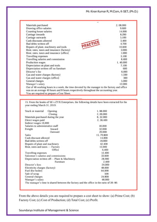 Module No. 2 : COST SHEET, TENDERS & QUOTATIONS | PDF