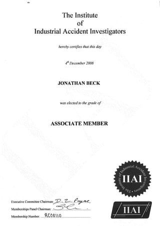 Associate member of IIAI | PDF