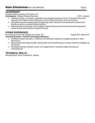 Resume LinkedIn-Keon Zimmerman | PDF