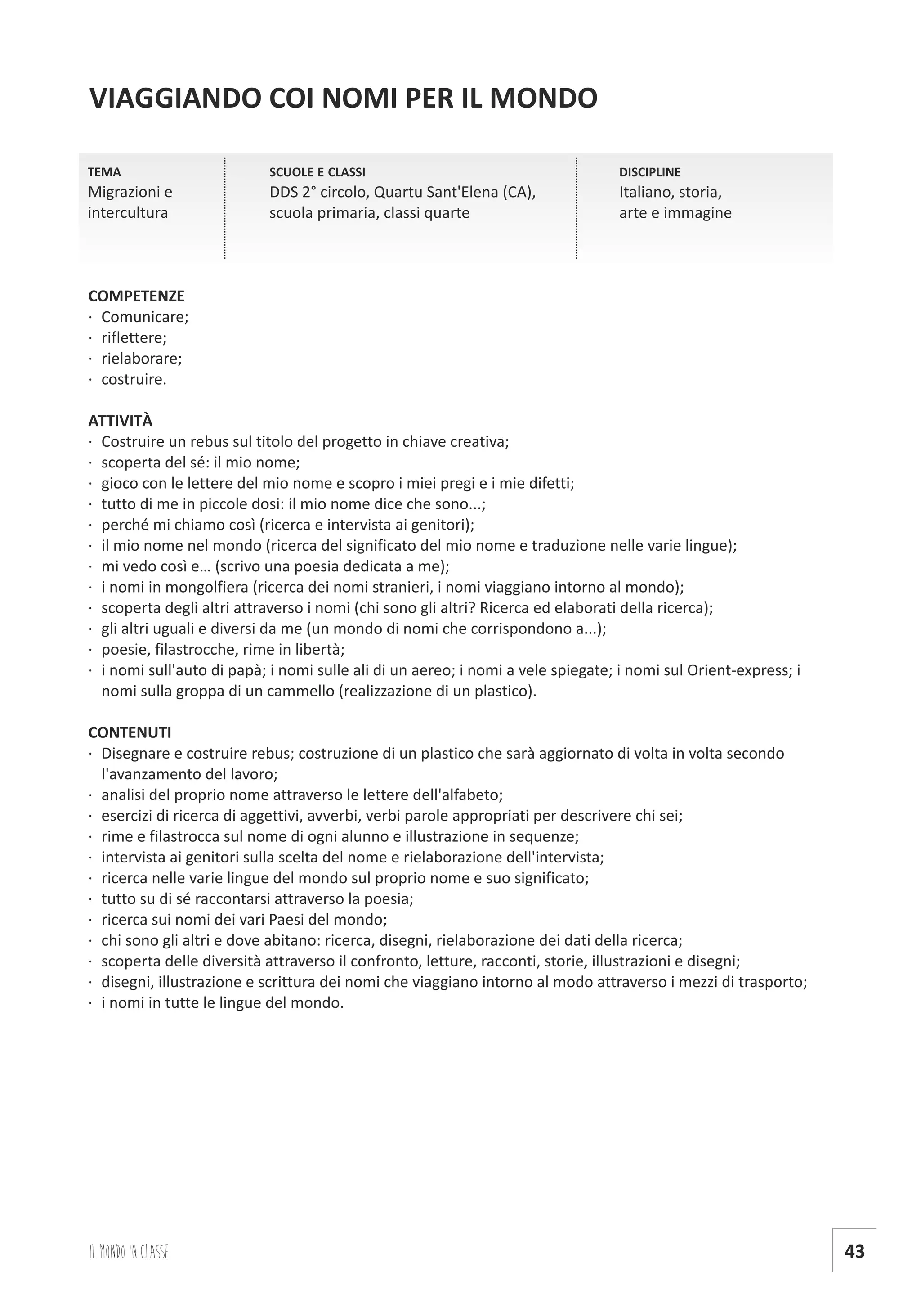 Il Mondo in Classe | PDF