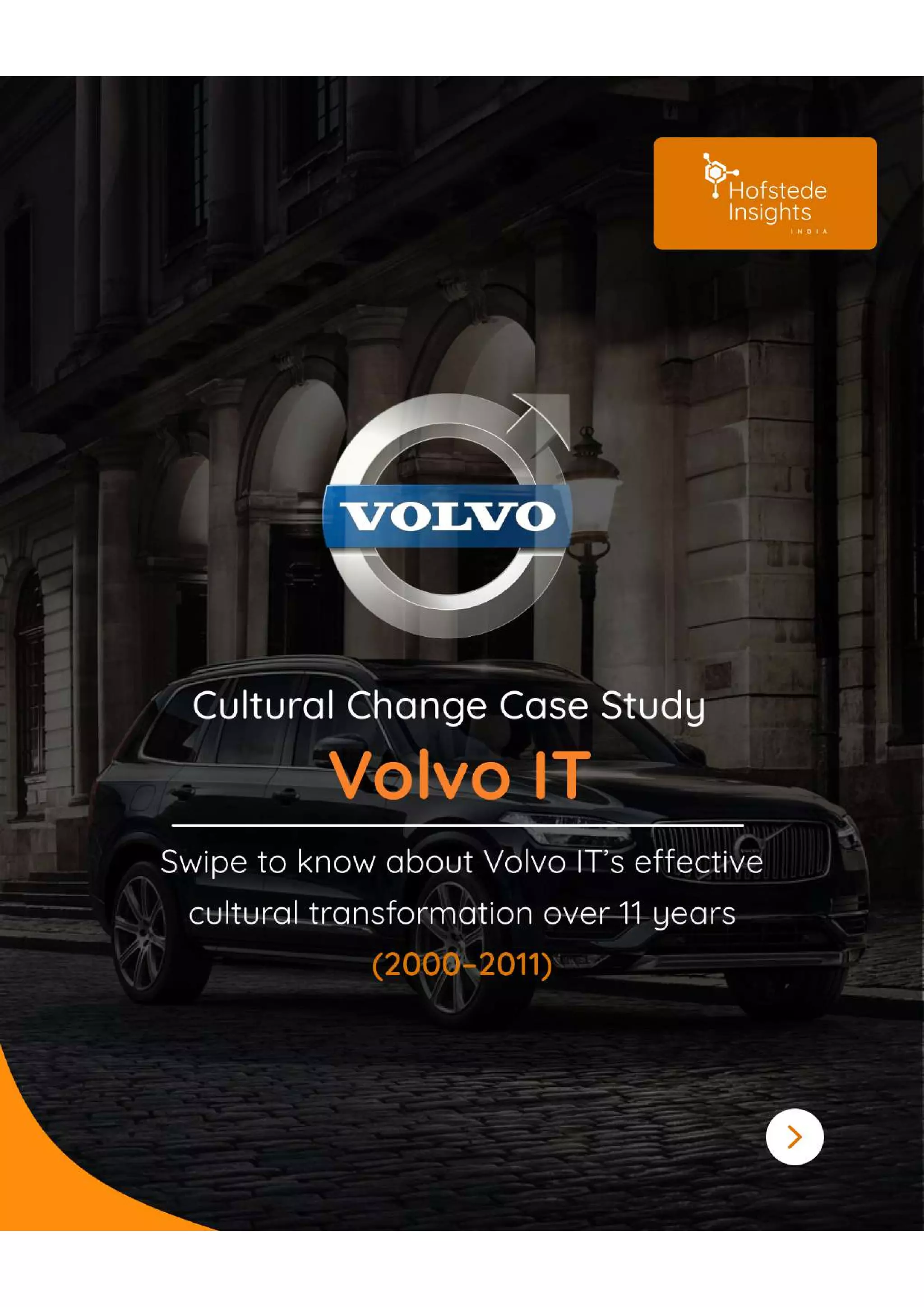 Cultural Change Case Study - Volvo IT | PDF