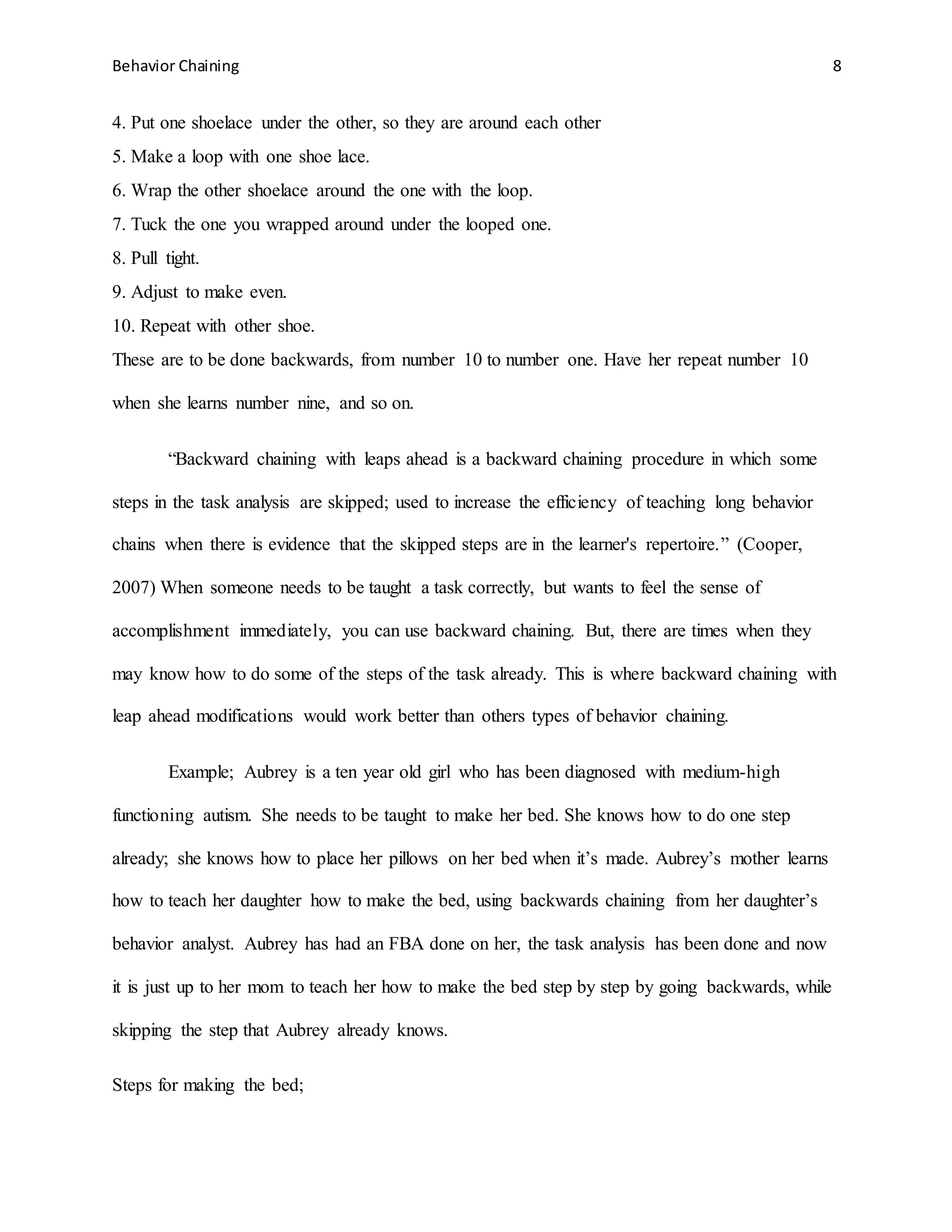 Behavior Chaining | DOCX