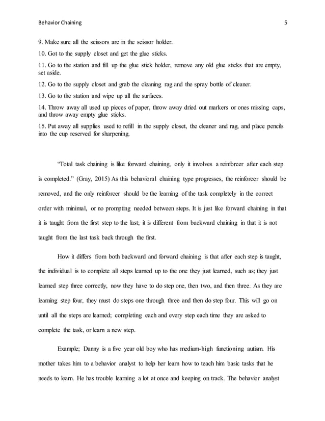 Behavior Chaining | DOCX | Oral care | Personal Care