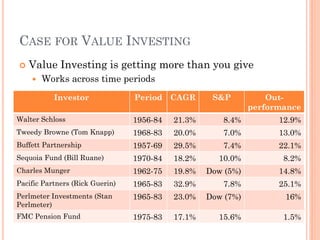 Value Investing Lecture at IIM Lucknow | PPT