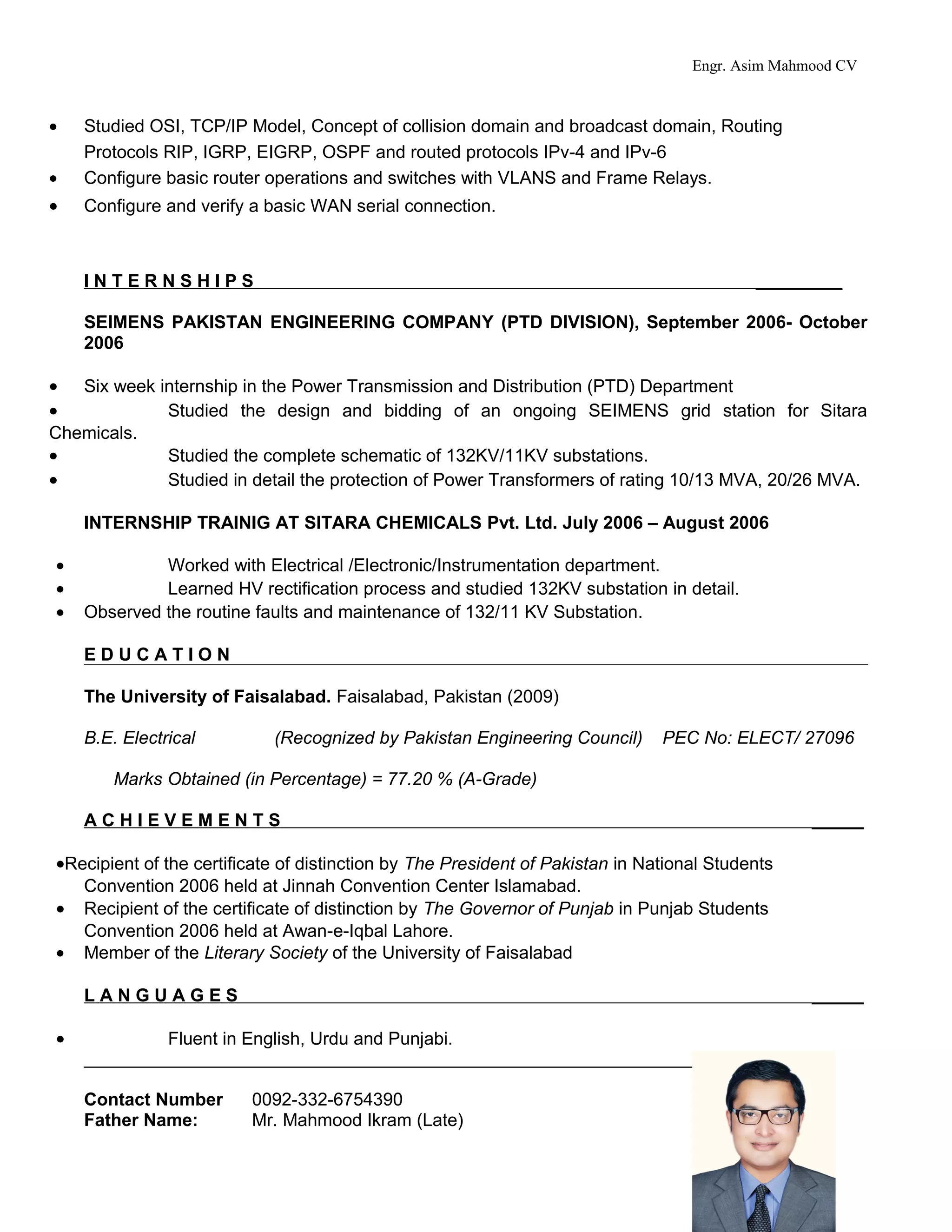 Engr. Asim Mahmood CV | DOC
