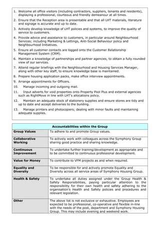 Job Description Template - Receptionist | DOC | Career Advice | Careers