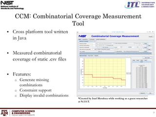 Measuring the Combinatorial Coverage of Software in Real Time | PPTX