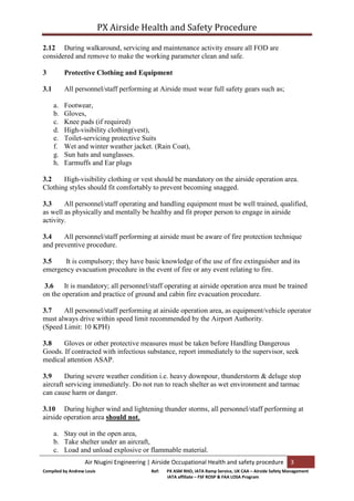 Airside Occupational Health and Safety Procedure - 2015 | PDF