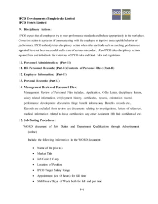 IPCO Employee Policy Manual | DOCX