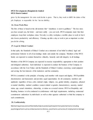 IPCO Employee Policy Manual | DOCX