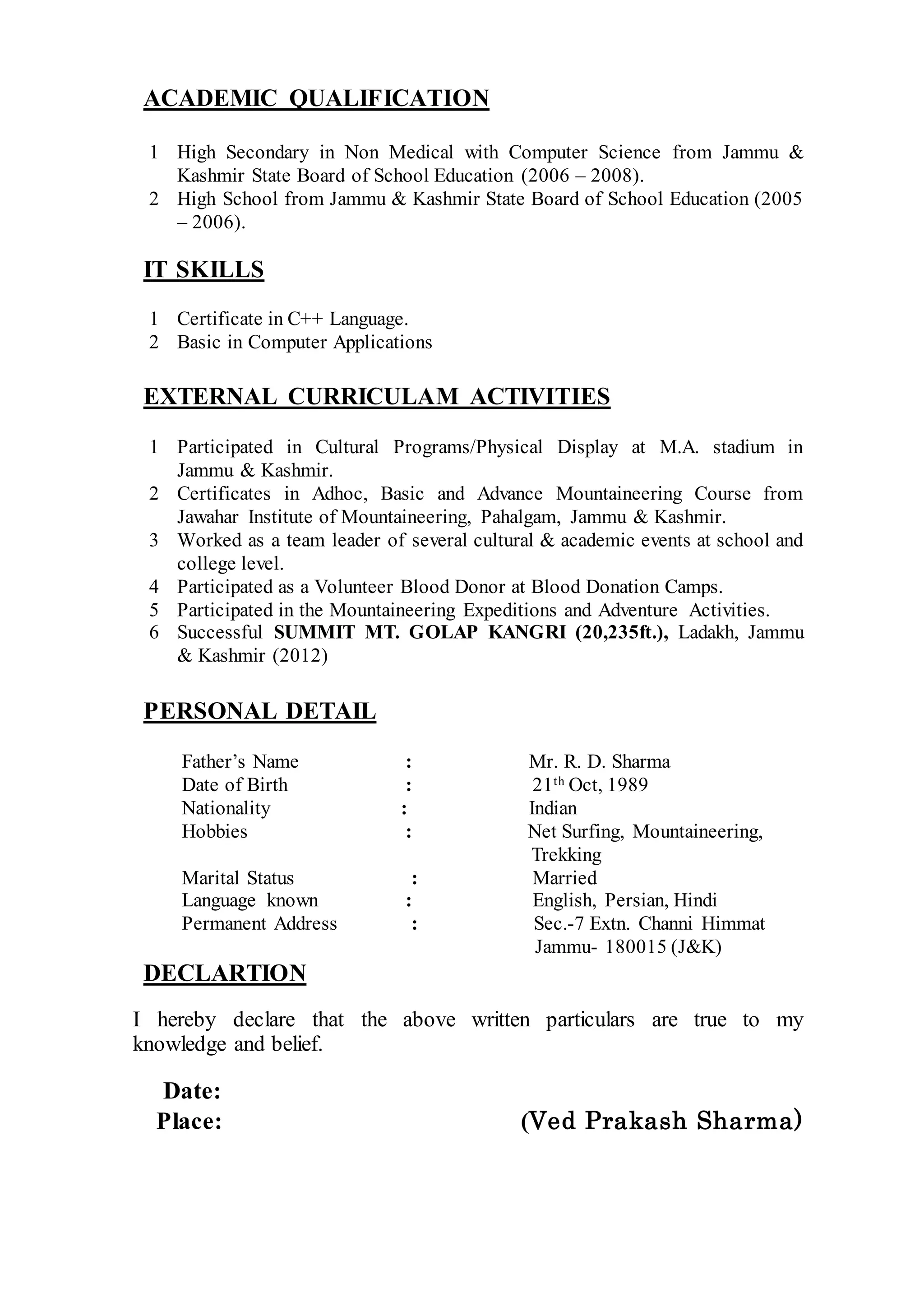 ved Resume (1) | DOCX