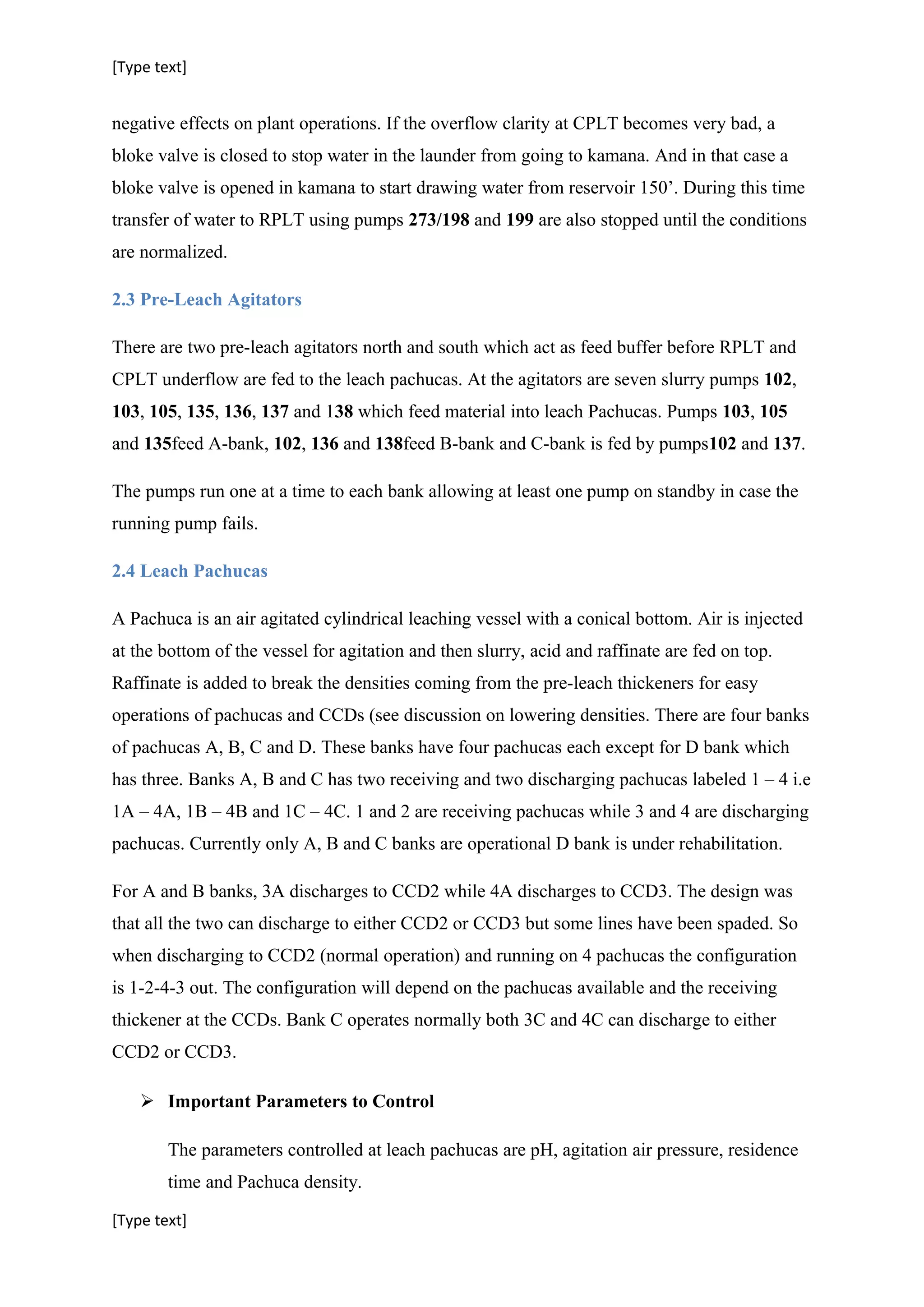 Report on Leaching Washing and Solvent Extraction Sections | DOC