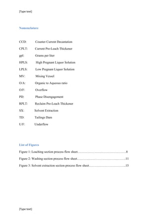 Report on Leaching Washing and Solvent Extraction Sections | DOC