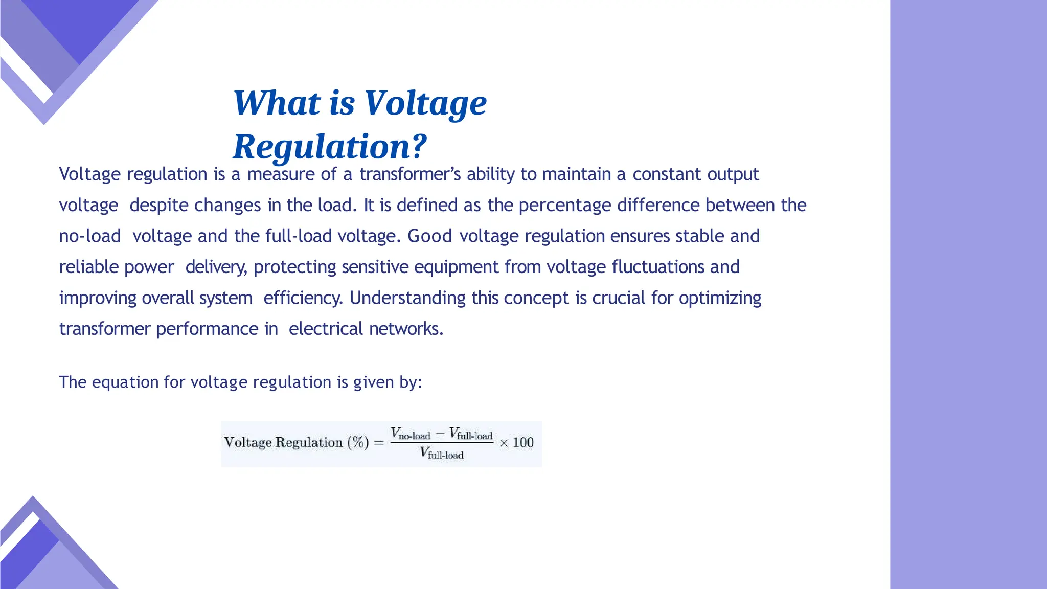 Importance of Voltage Regulation of Transformer | PPTX
