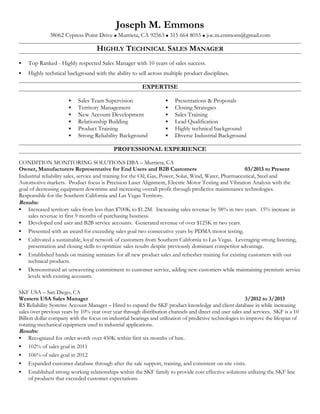 Emmons Resume 2014 Linked In | DOC