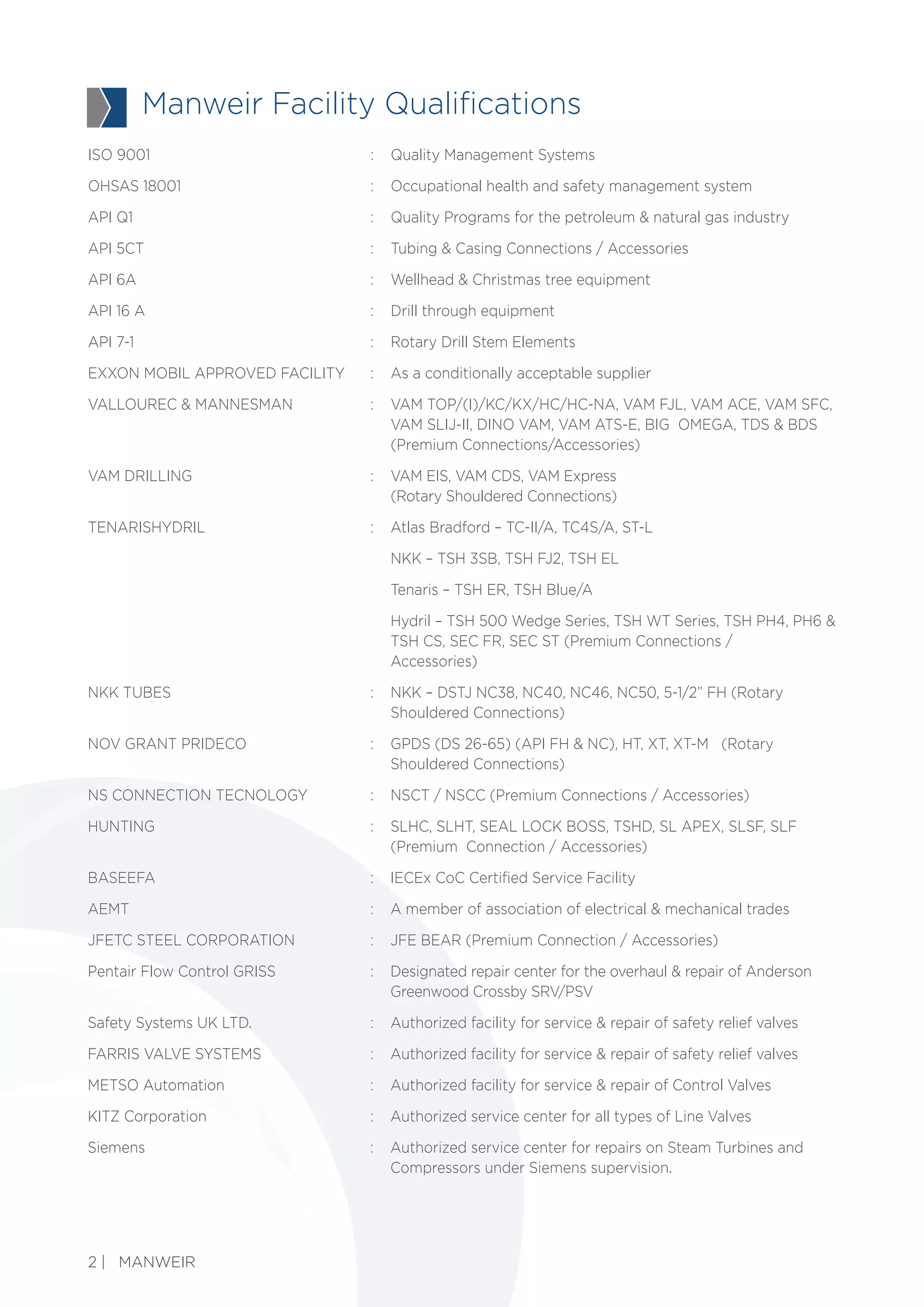 Manweir Brochure | PDF