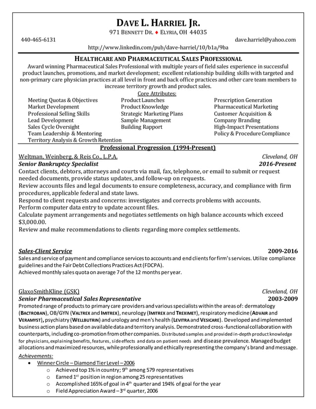 Dave Resume12112016 | DOCX | Pharmaceutical Industry | Industries
