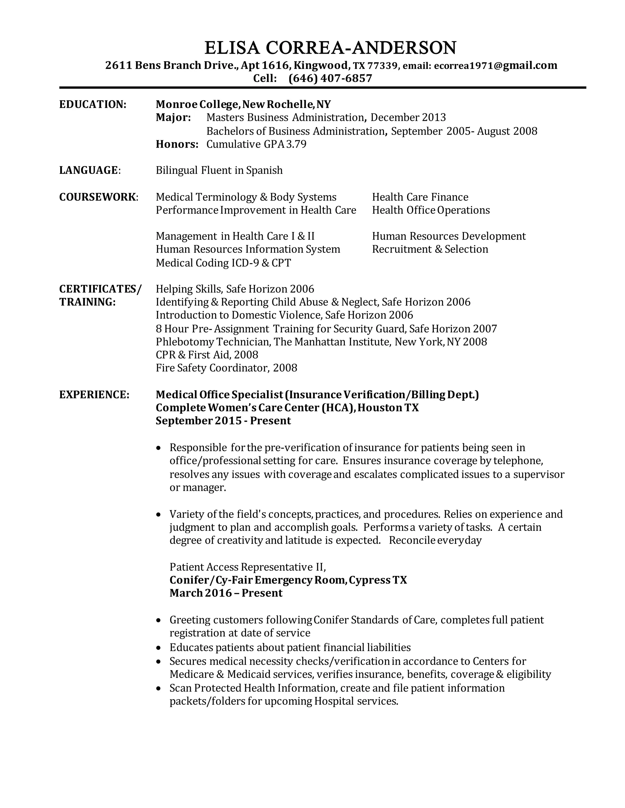 Elisa Resume 11.12.2016 | Health Insurance | Insurance
