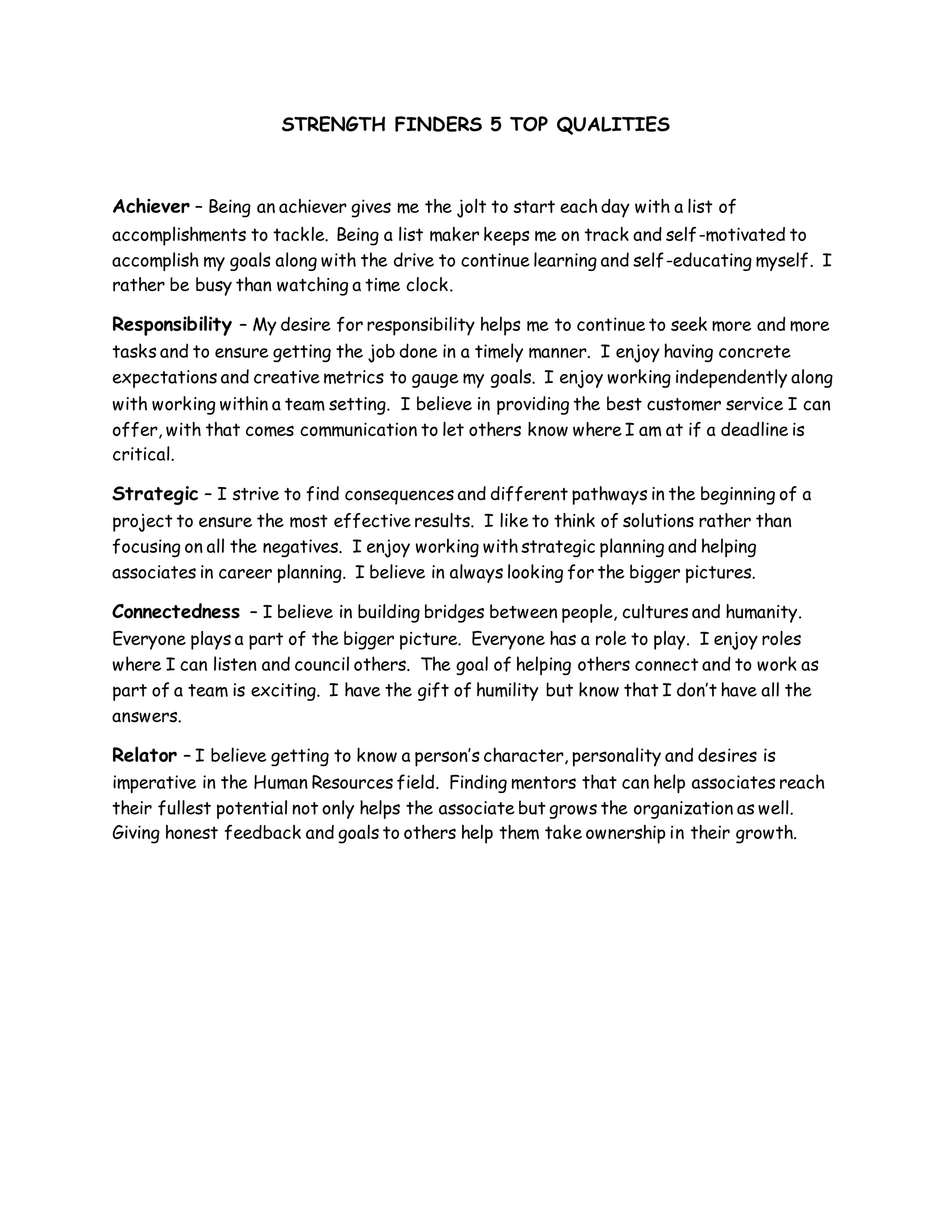 STRENGTH FINDERS 5 TOP QUALITIES | PDF