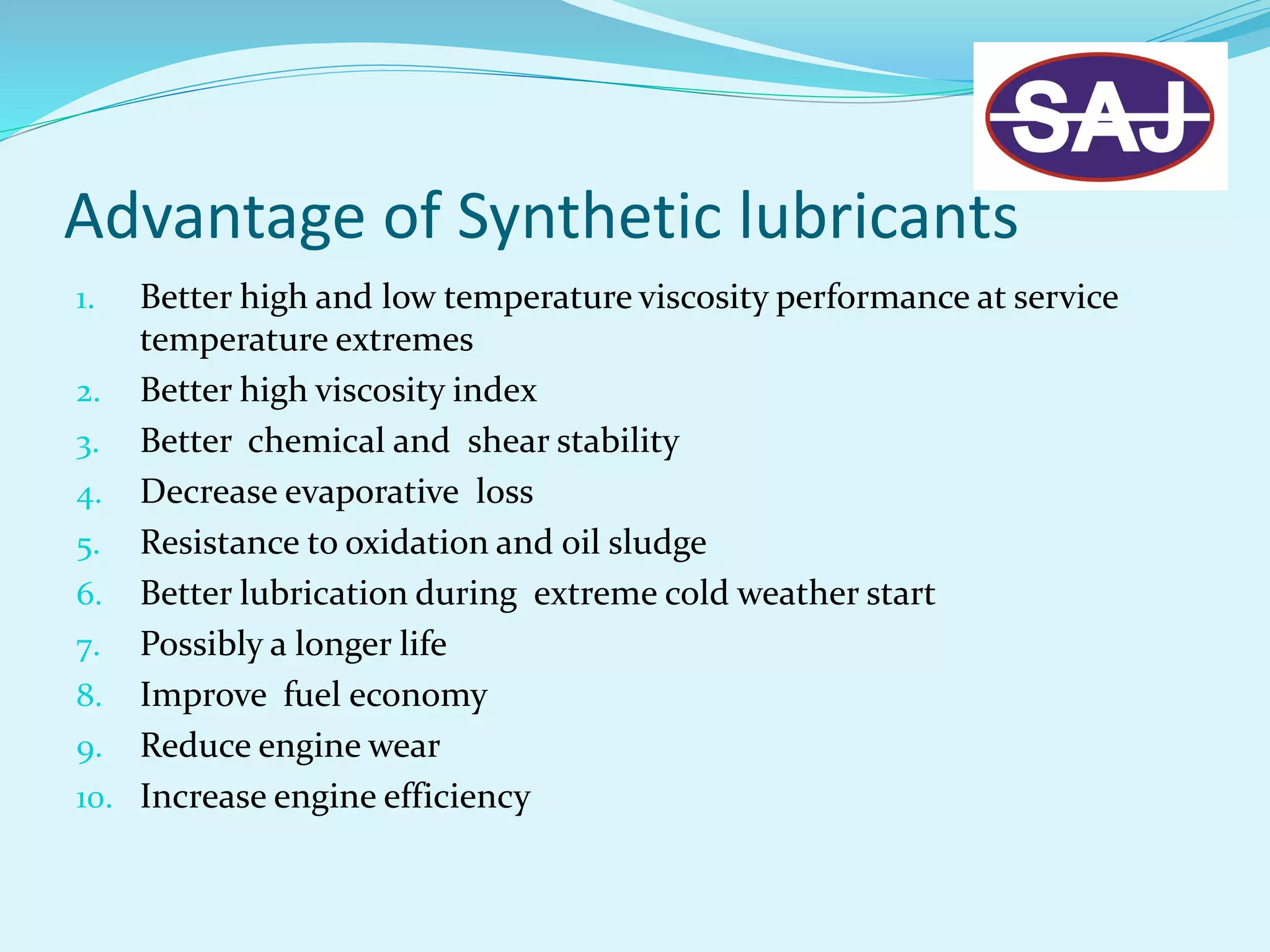 Presentation on lubricants | PPTX