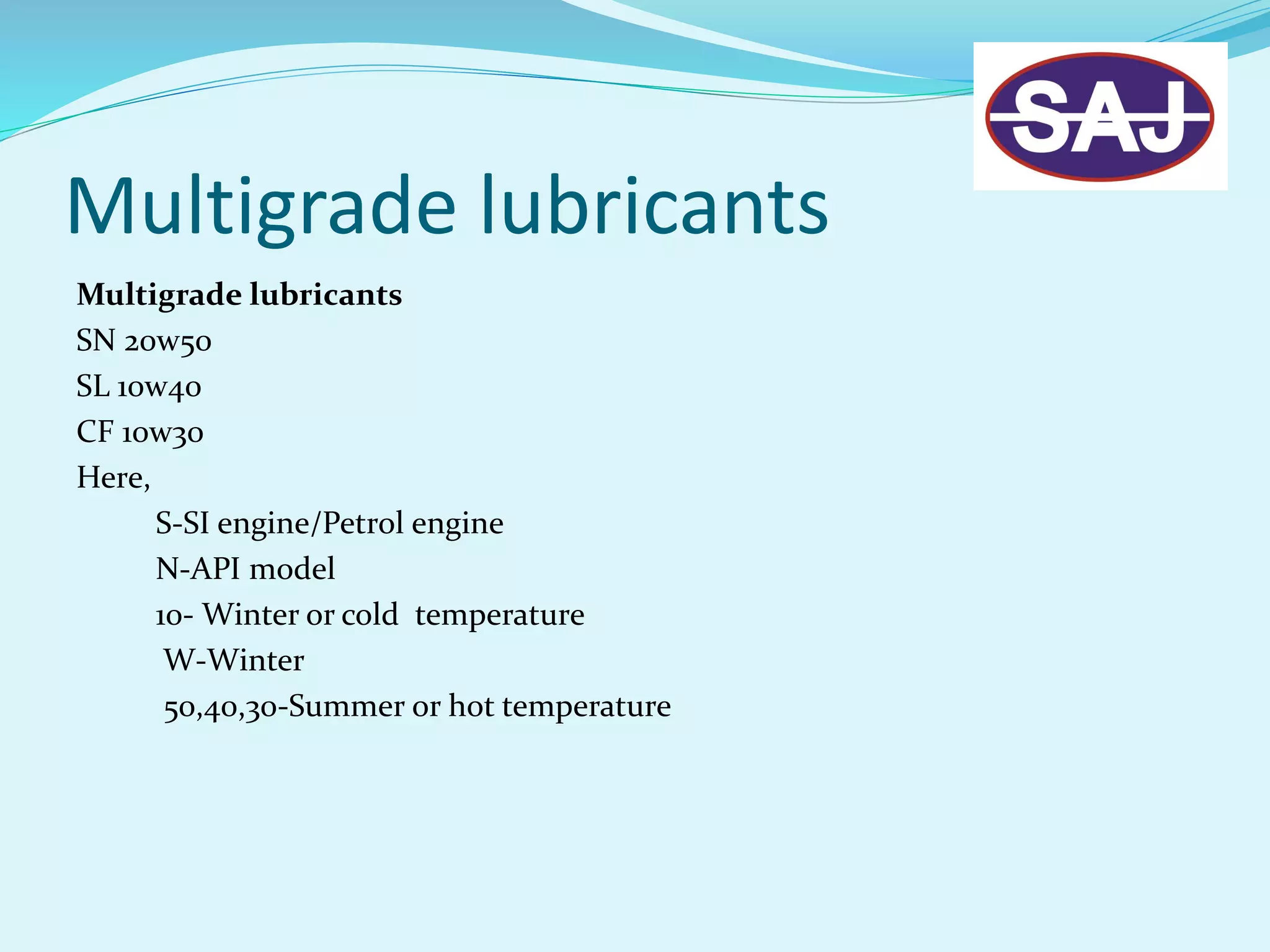 Presentation on lubricants | PPTX