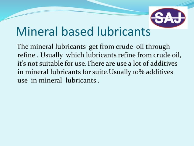 Presentation on lubricants | PPTX | Geology | Science