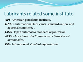 Presentation on lubricants | PPTX