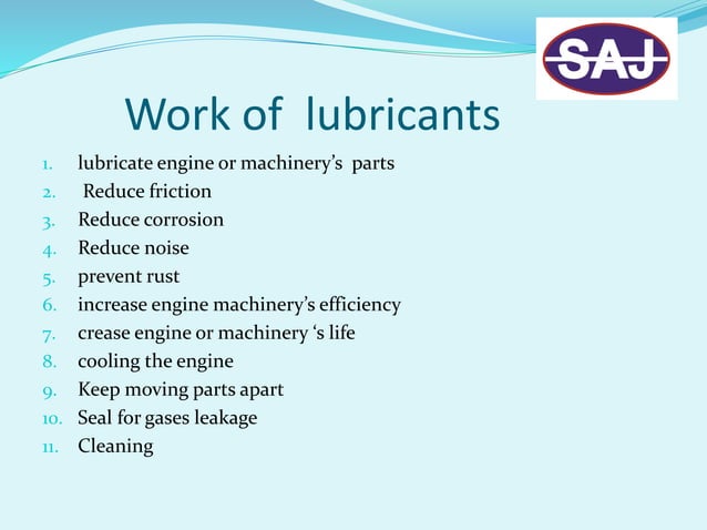 Presentation on lubricants | PPTX | Geology | Science