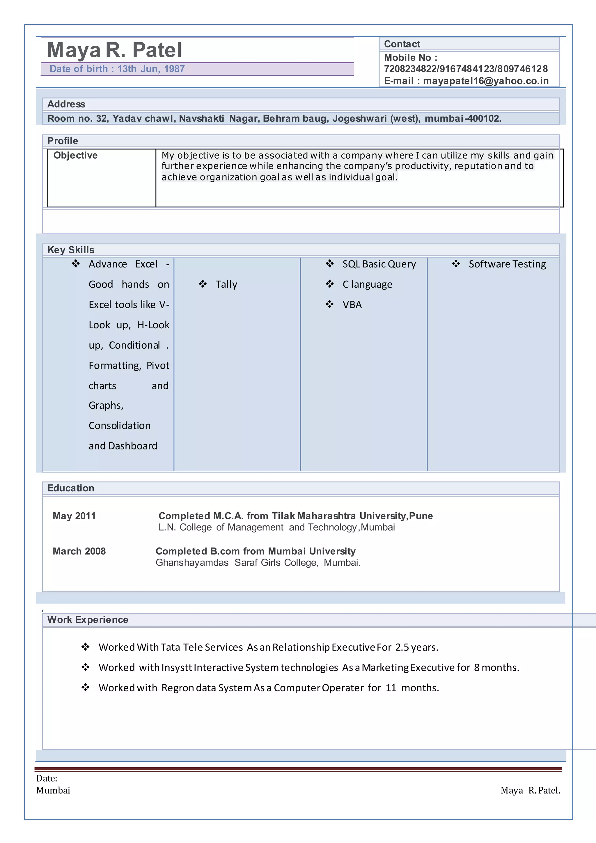 Resume | DOCX | Careers