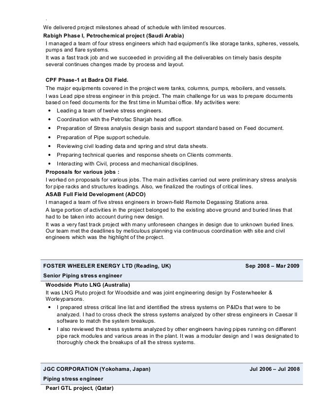 Resume - Tarun Sharma - Pipe stress engineer Resume - Tarun Sharma - Pipe stress engineer