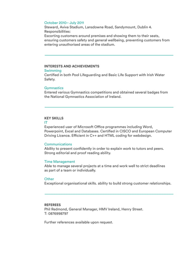 Amy Mc Greevy C.V (1) | PDF