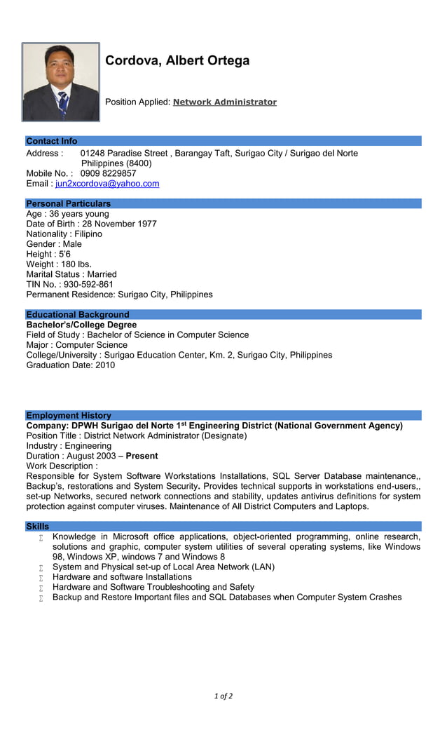 AlbertCordova_Resume_DBA | PDF