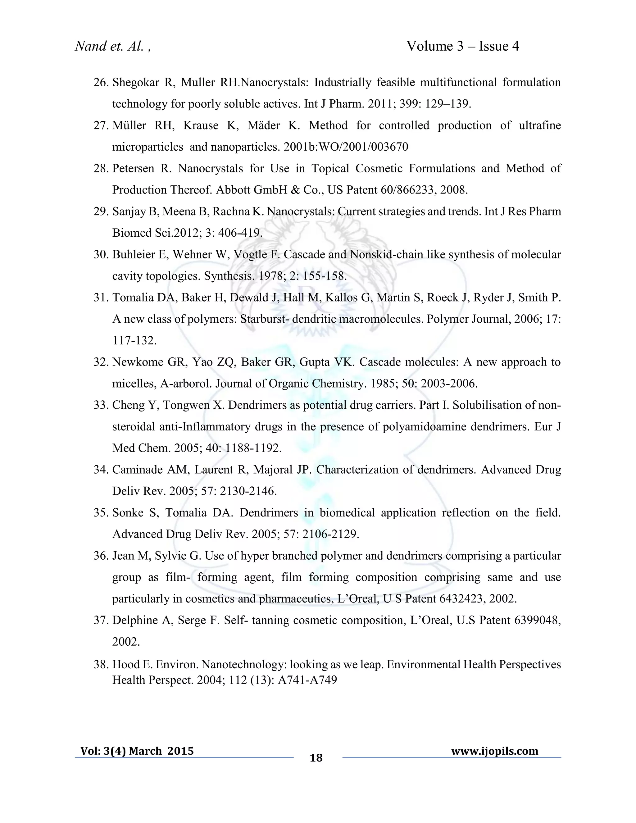 role of nanotechnology in cosmetics | PDF