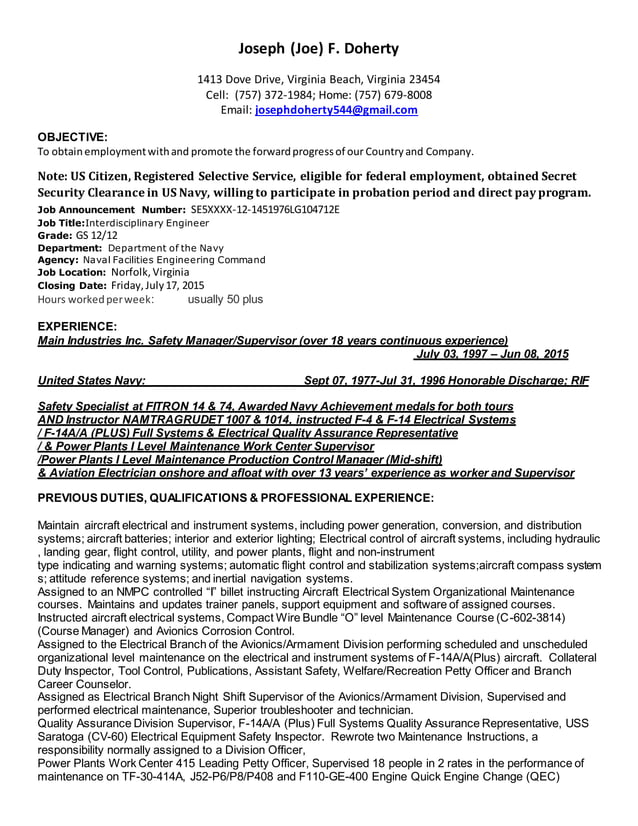 E 7-14-15 ELECTRICAL resume | DOCX | Civil Engineering Industry ...