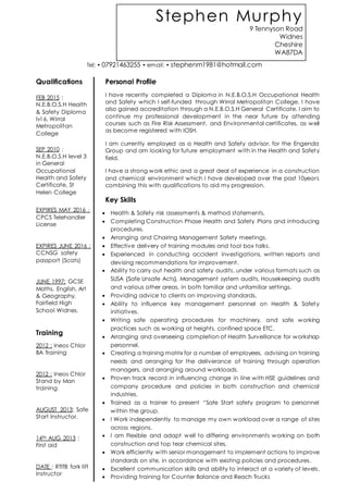 Stephen Murphy CV updated | PDF