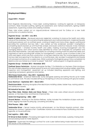 Stephen Murphy CV updated | PDF