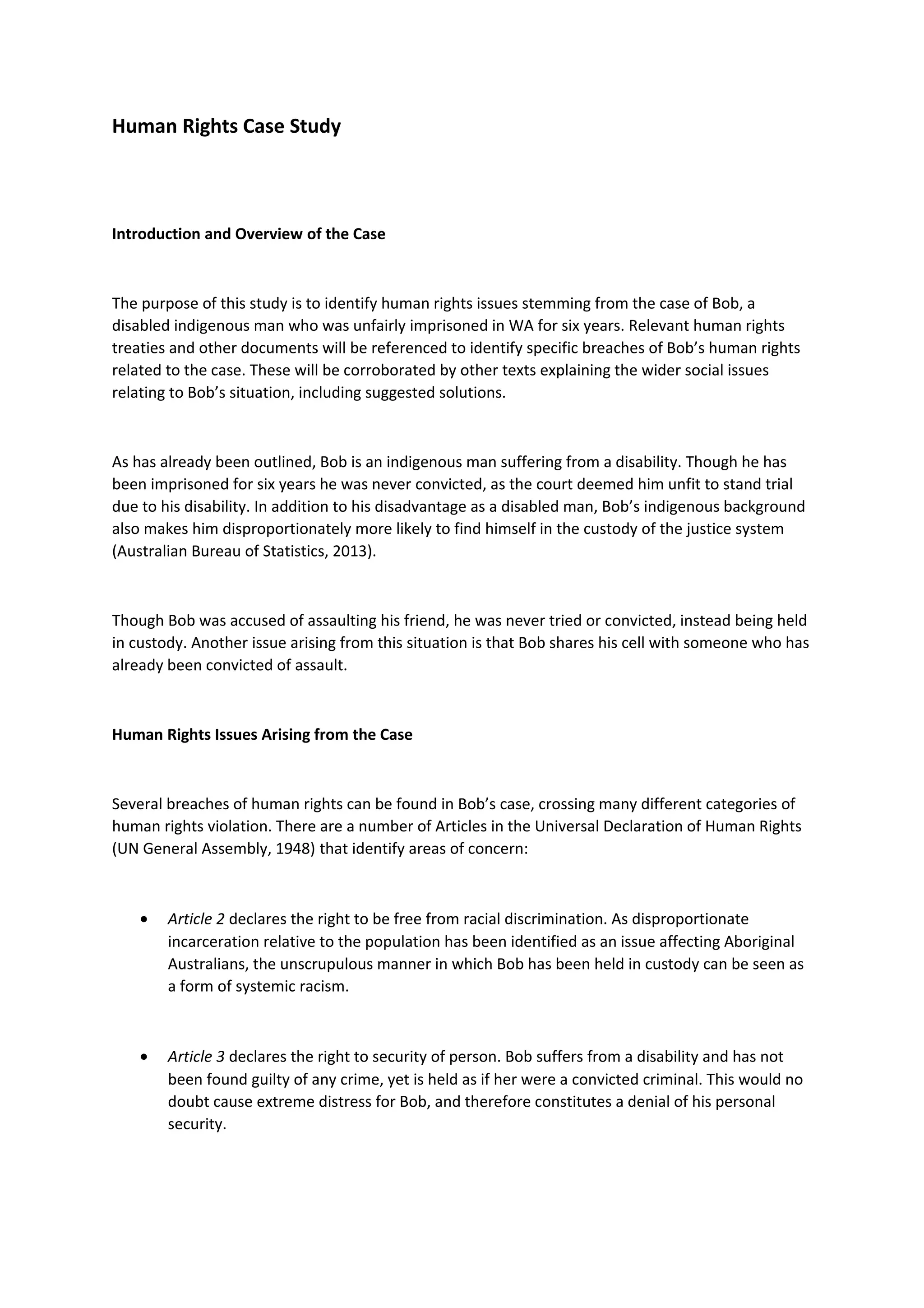 human rights instruments case study | DOC