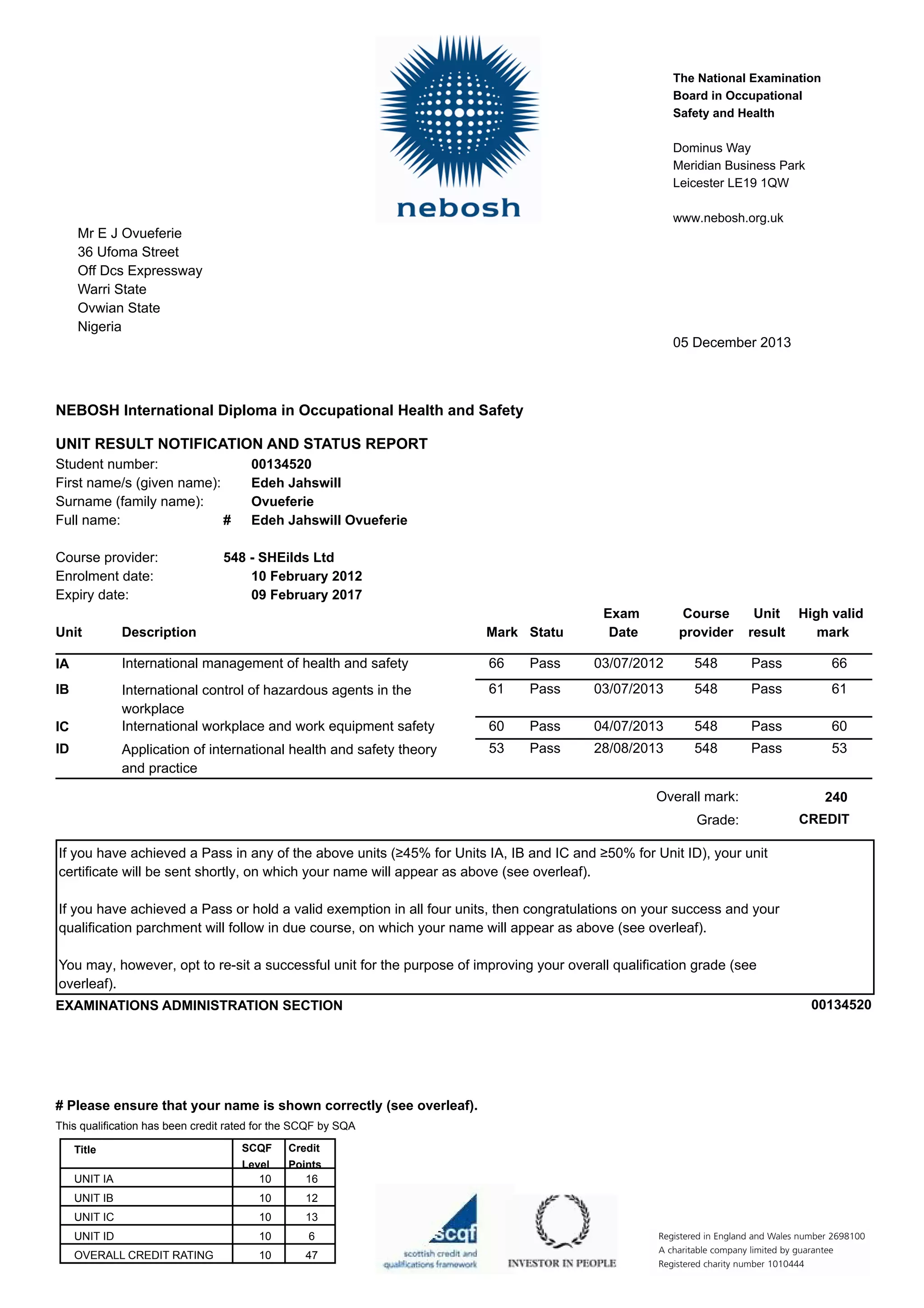 Nebosh International Diploma | PDF