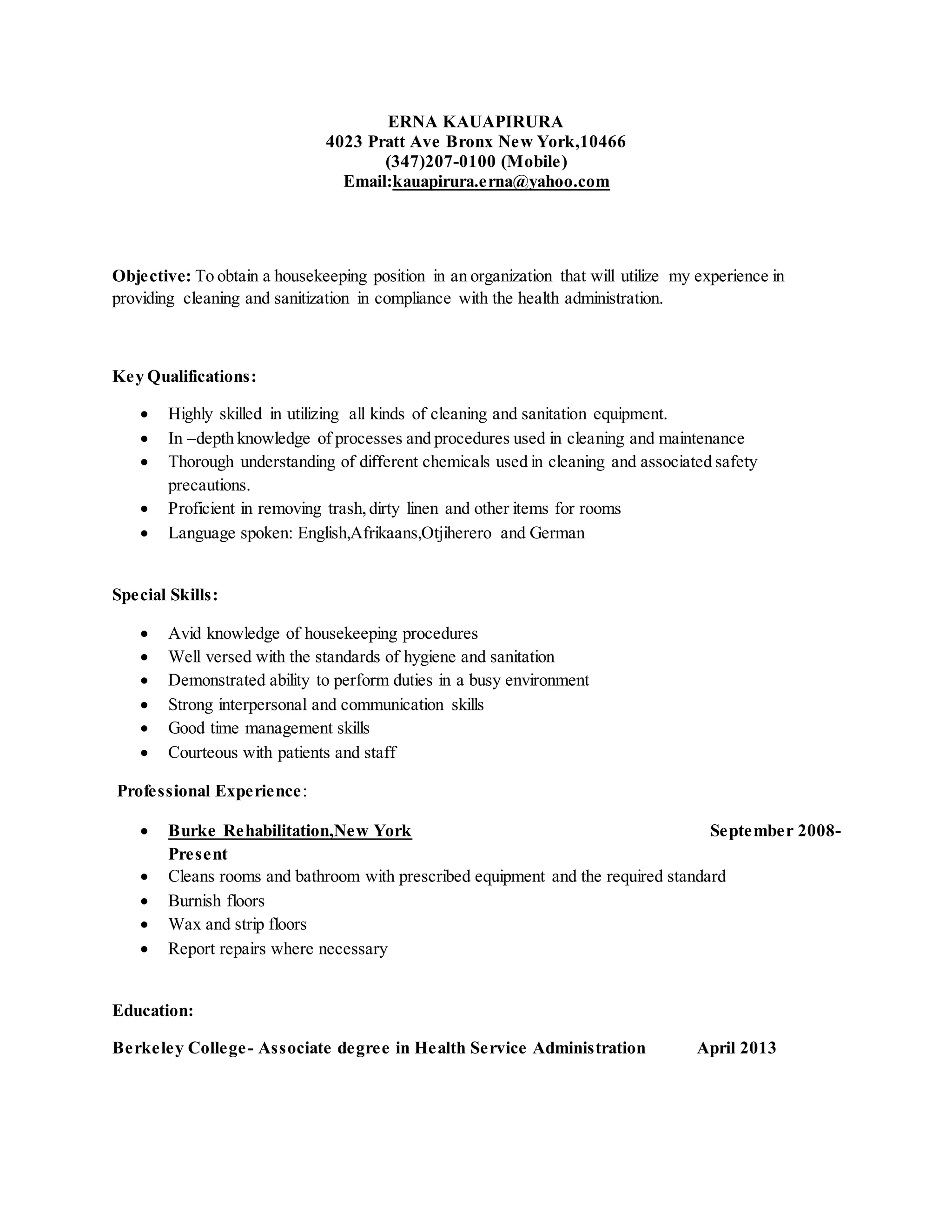 Erna's Curriculum Vitae | PDF