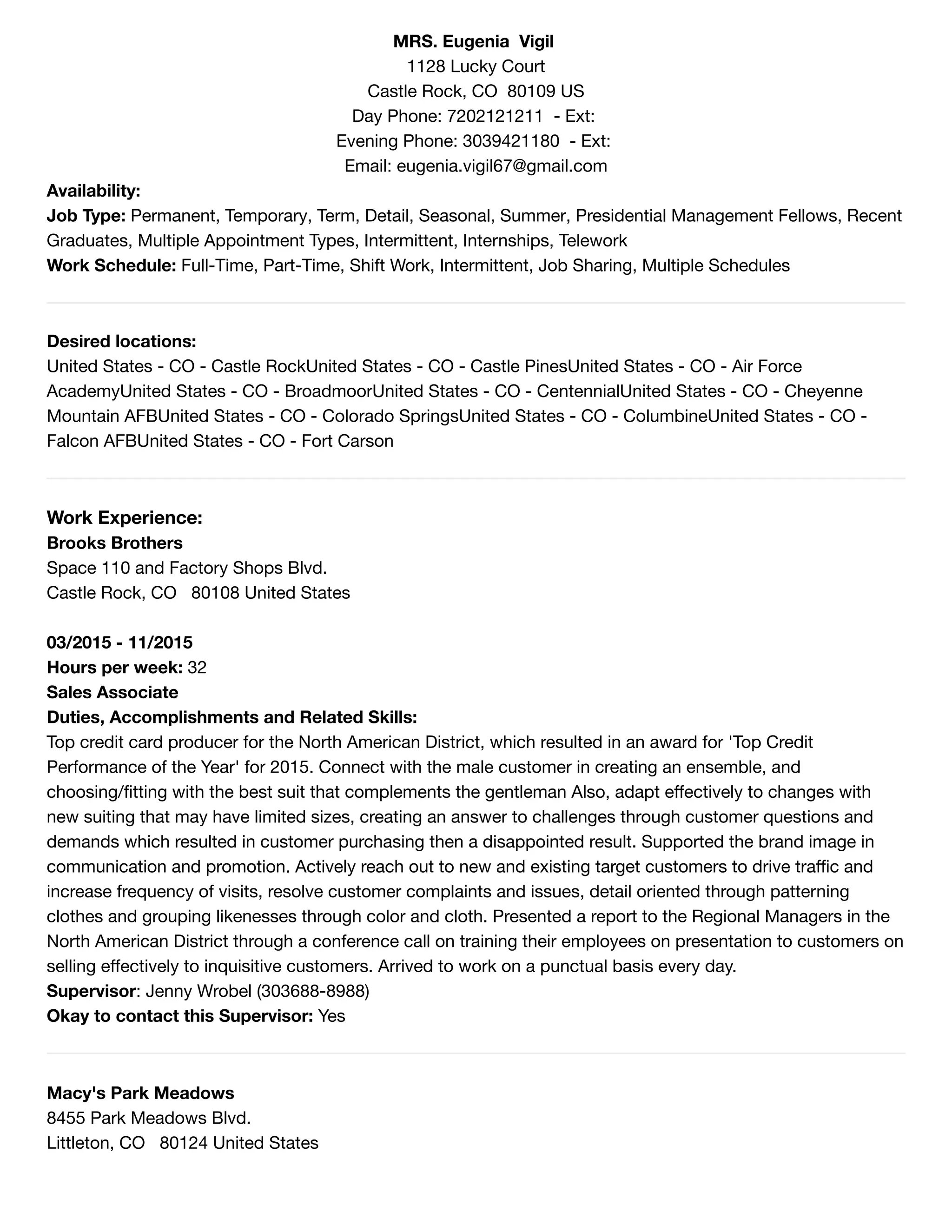 E Vigil Federal Resume | PDF