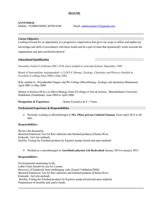 microbiology 8+ resume | PDF