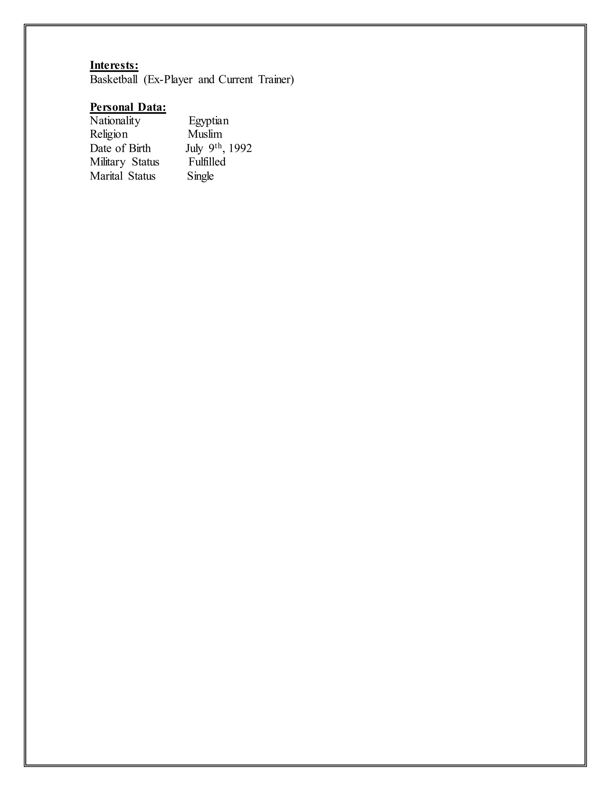 Mohamed Yasser C.V | DOCX