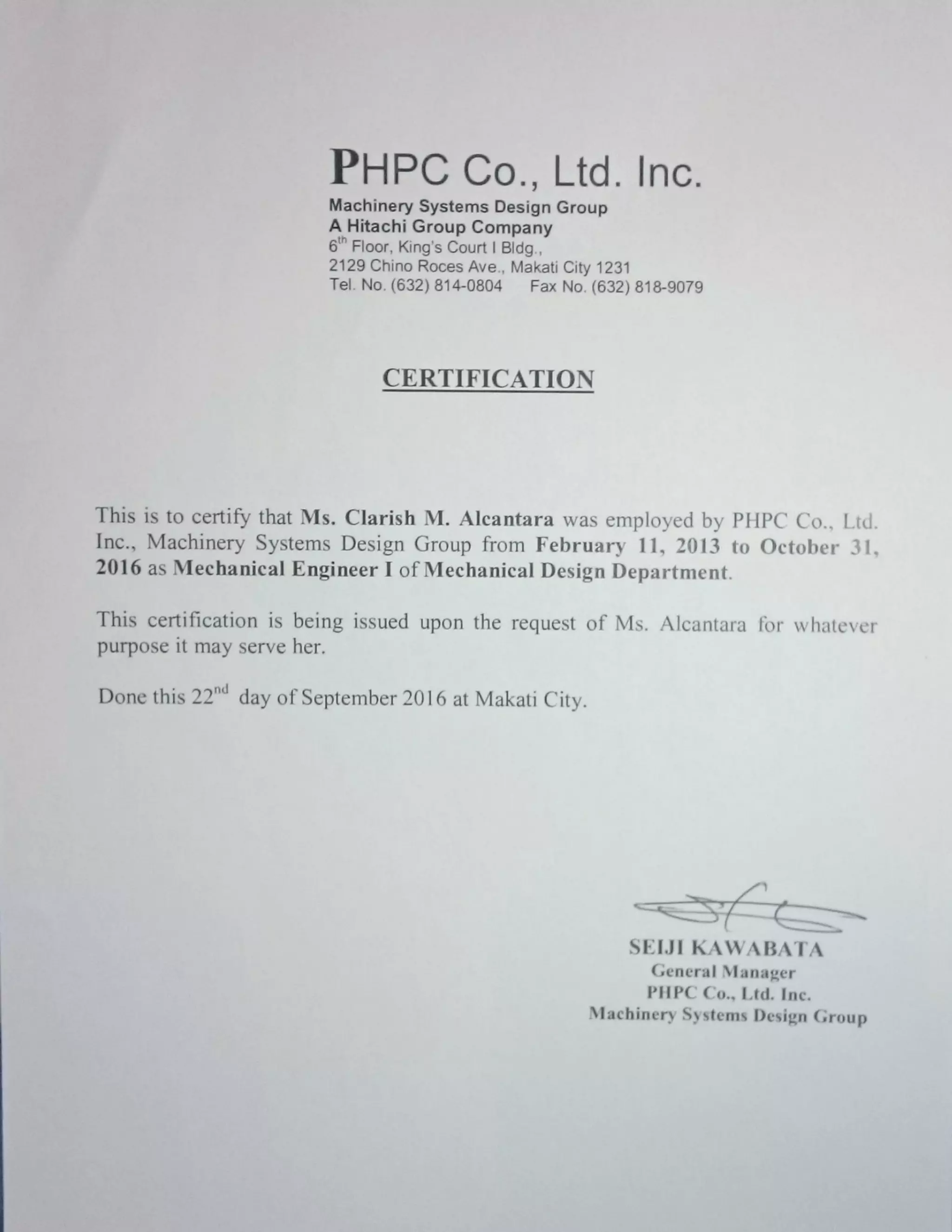 Certificate of Employment | PDF