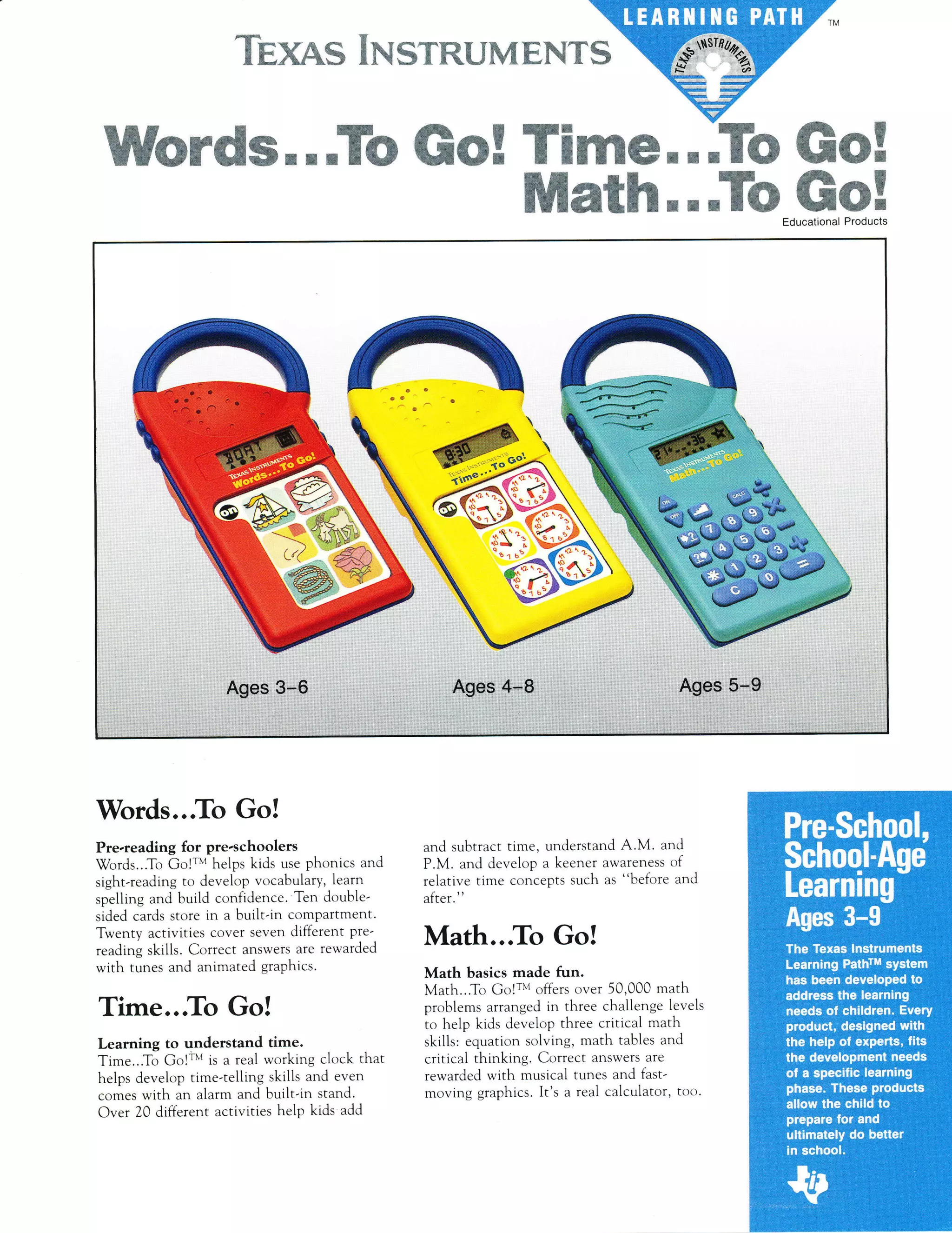 TI_Words_Time_Math To Go New Product Sales Sheet | PDF | Games and ...