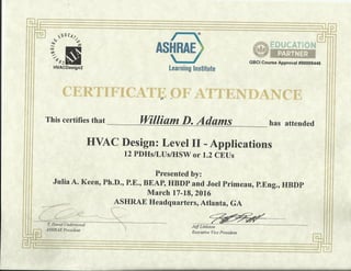 ASHRAE HVAC Design Level II - Applications | PPT