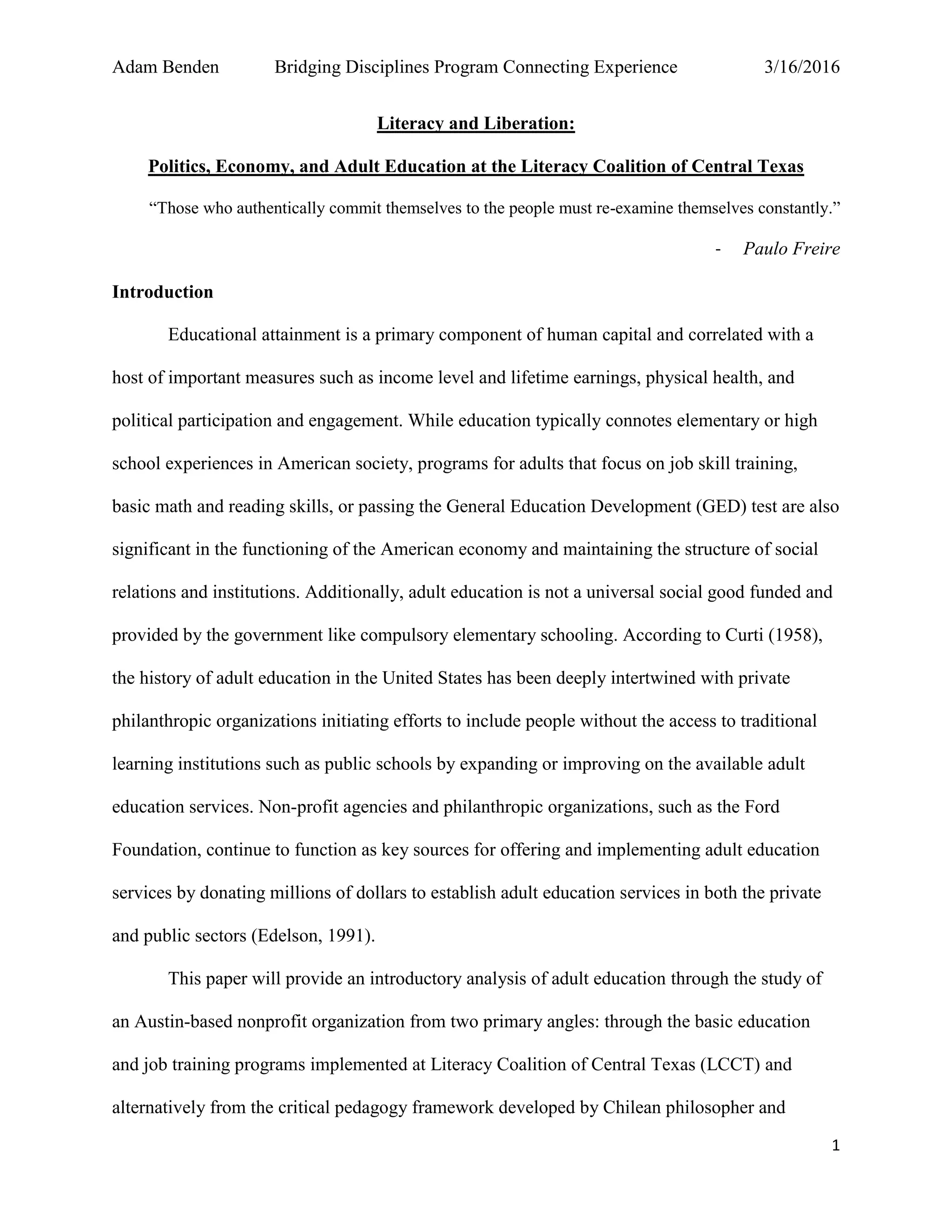 Literacy and Liberation | PDF